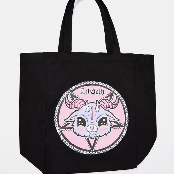 Too Fast | Bags | Too Fast Lil Goth Tote Bag Cute Gothic Goat Face In ...